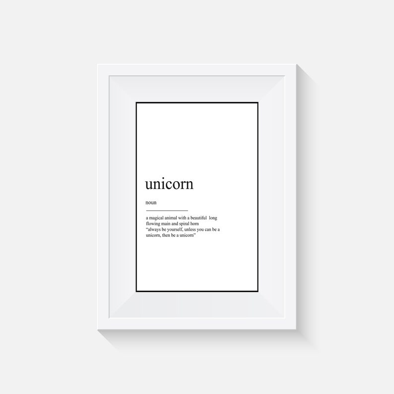Unicorn Definition Print - Etsy