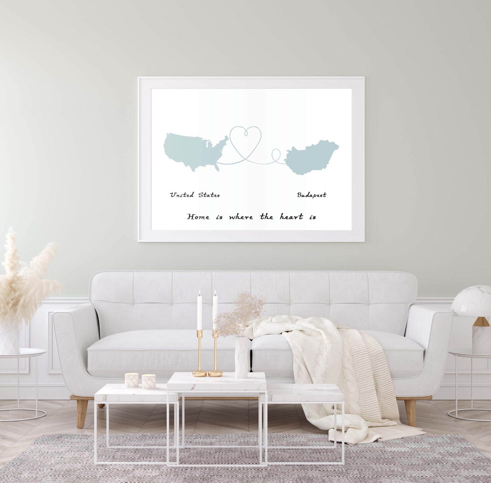 Personalised Map Print Any Two Countries Custom Map Art - Etsy