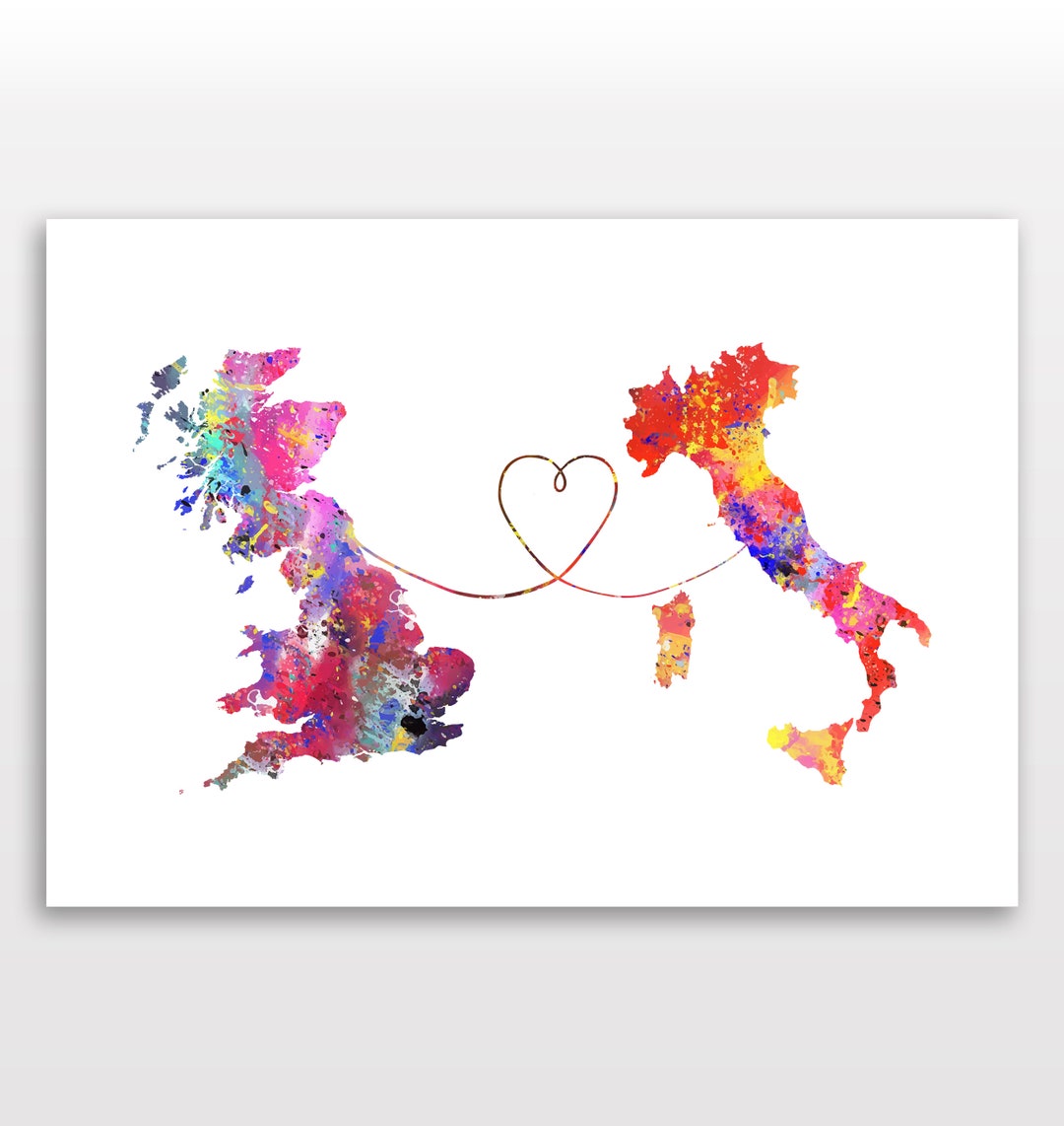 Britain to Italy Travel Poster Watercolour Print - Etsy