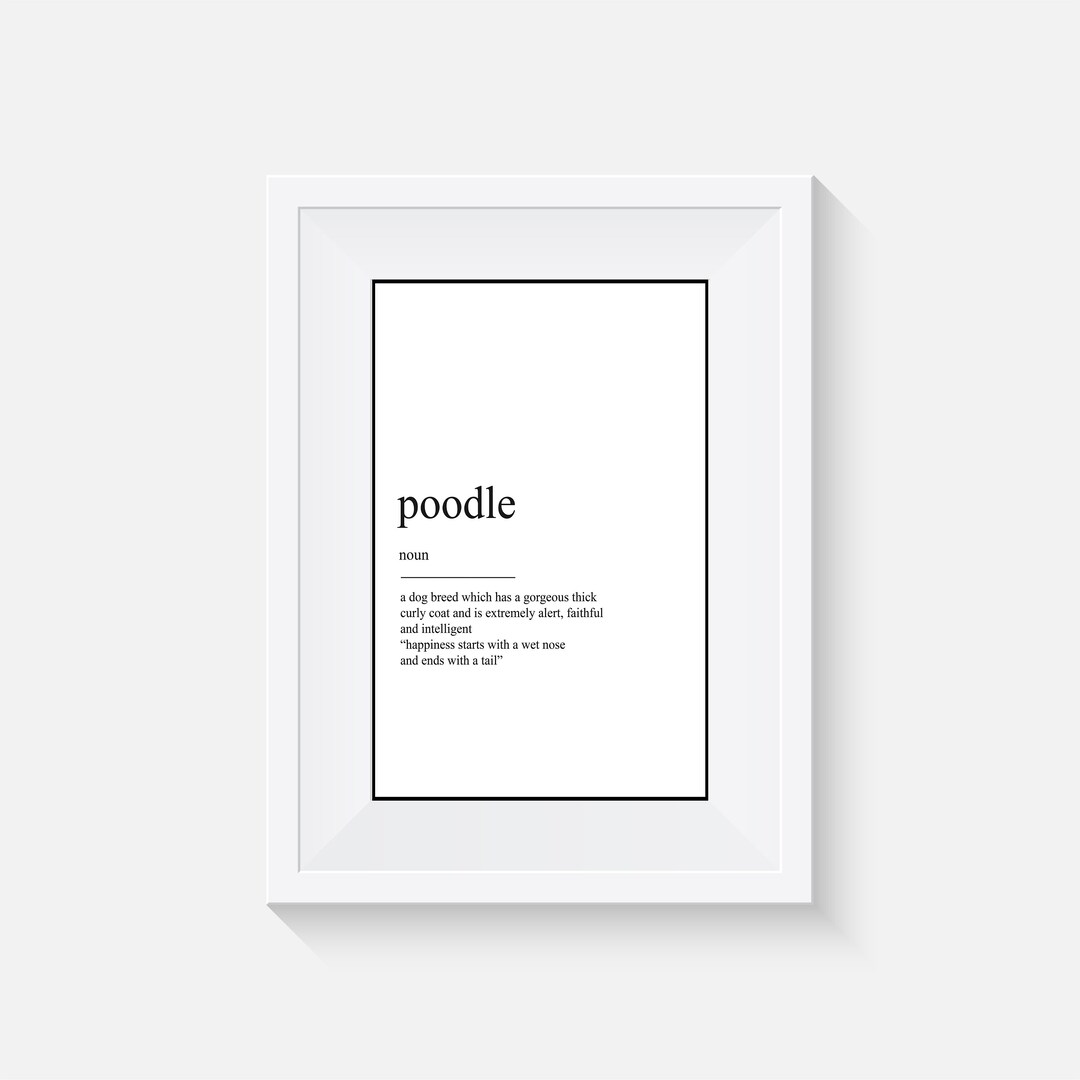 Poodle Definition Print - Etsy