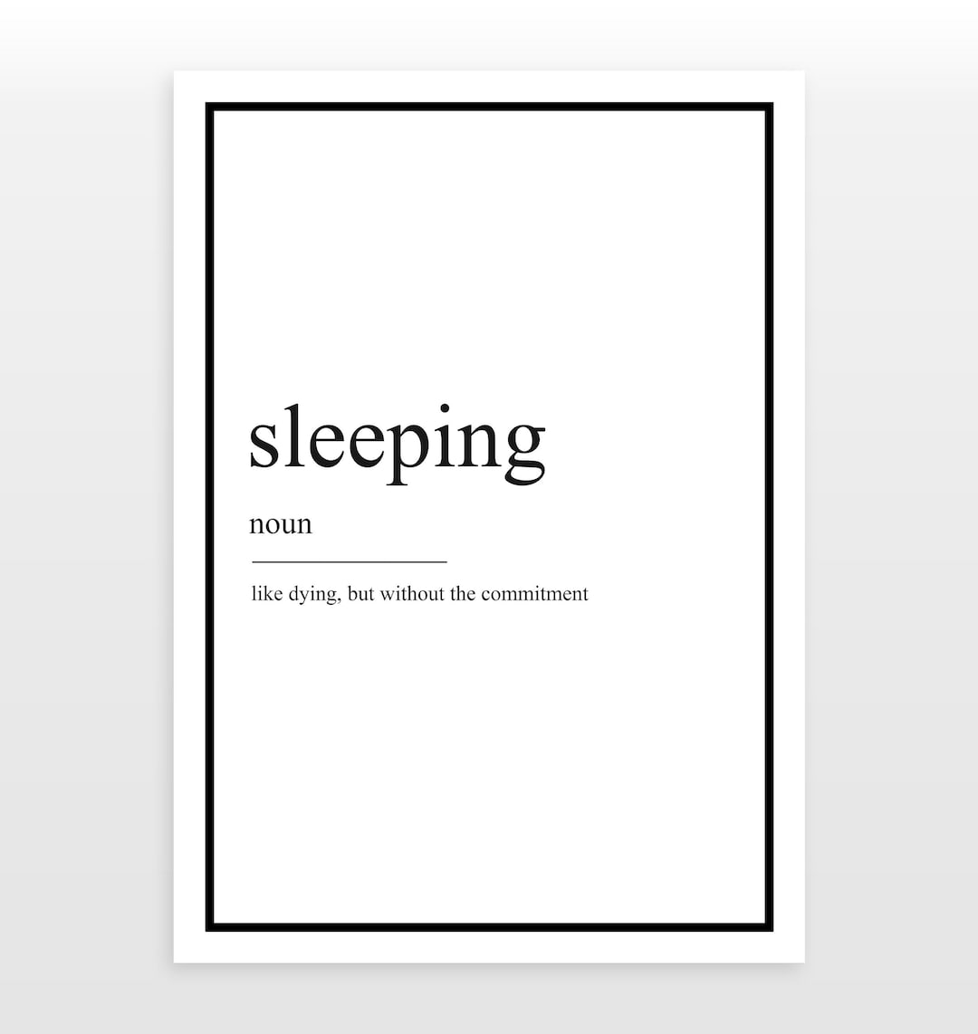 Sleeping Poster - Definition Print - Etsy
