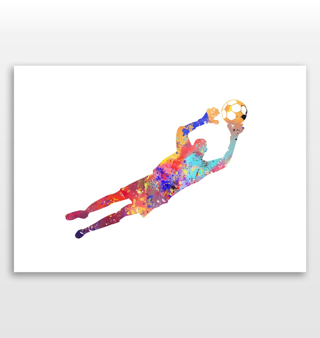 Goalkeeper Poster - Watercolour Print - Etsy