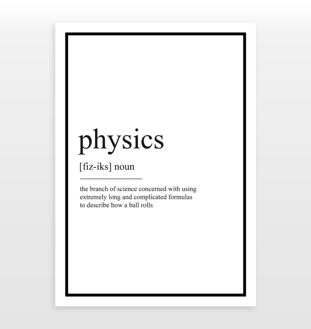 Physics Definition Print - Etsy