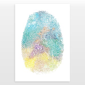 Finger Print Poster - Dactylography Print - Watercolour Print - Etsy