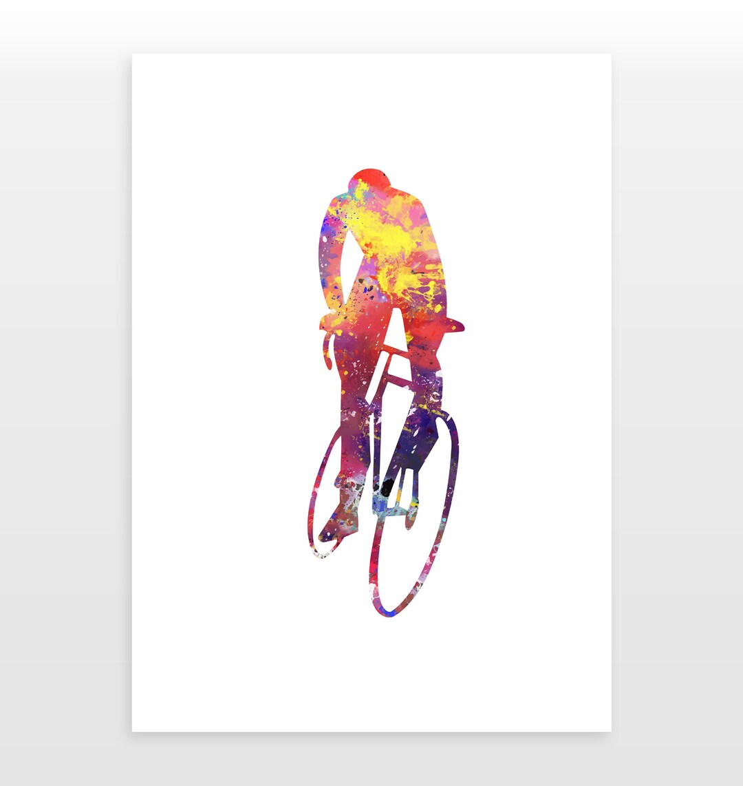 Cycling - Watercolour Print - Etsy