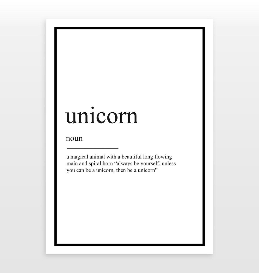 Unicorn - Definition Print - Etsy