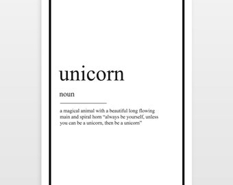 TRANSPARENT Unicorn Definition Poster Unicorn Gift Unicorn Quotes Funny ...
