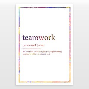 Teamwork - Definition Print - Etsy