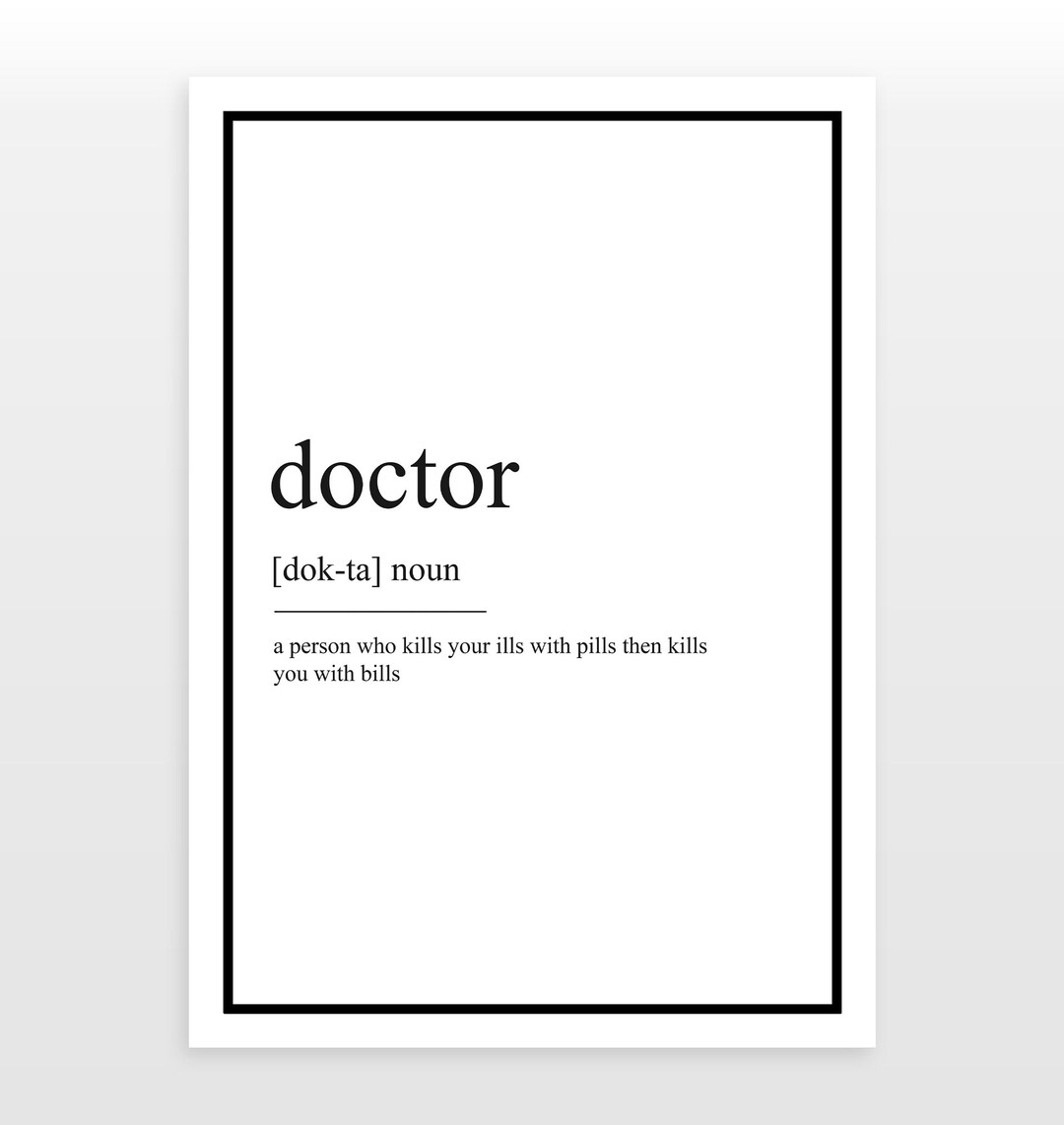 Doctor Poster - Definition Print - Etsy