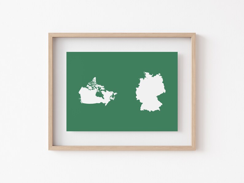 Personalised Map Print Any Two Countries Custom Map Art | Etsy