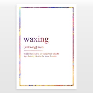 Waxing Definition Print - Etsy