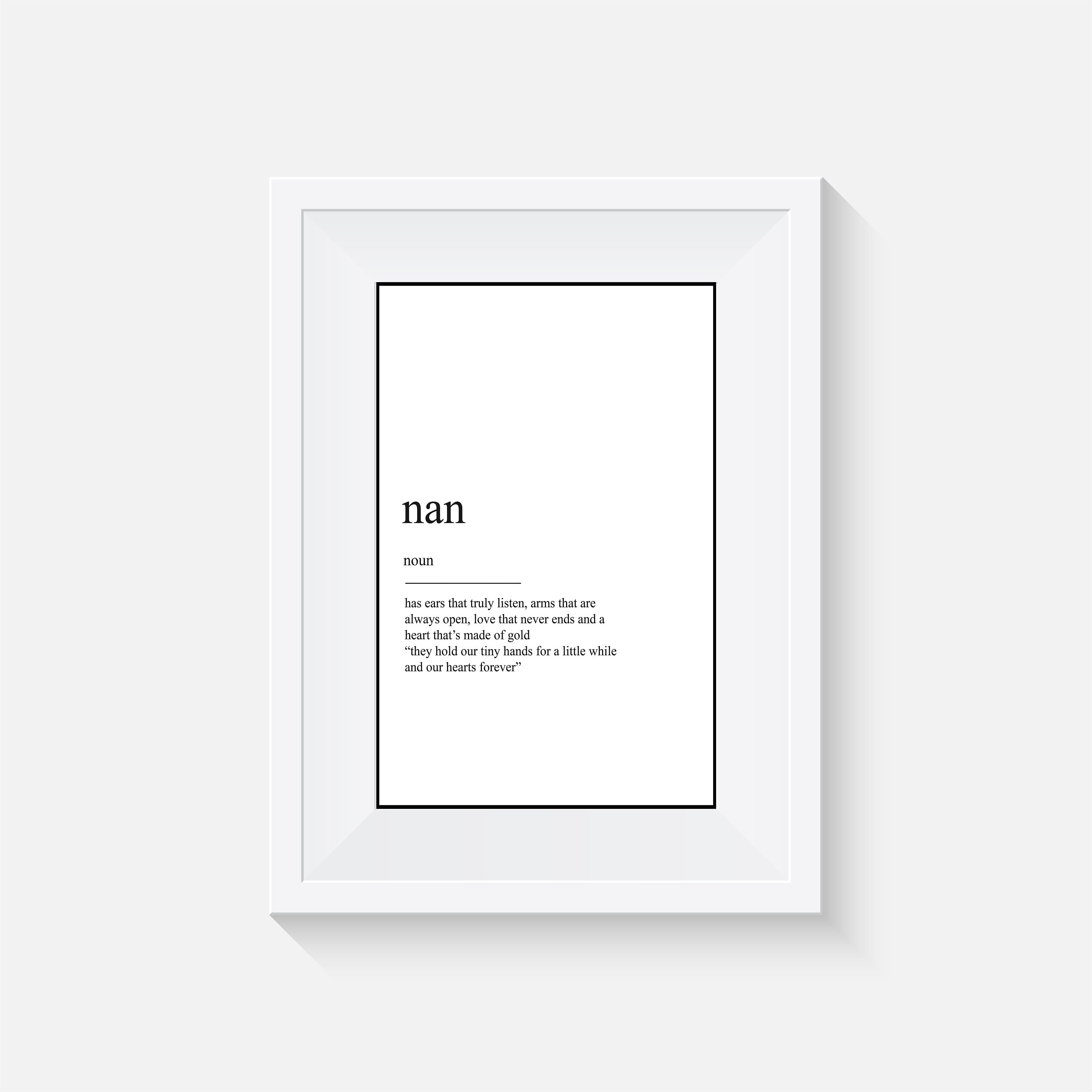 Nan Definition Print poster | Etsy