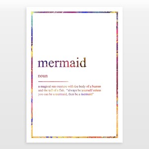 Mermaid - Definition Print - Etsy