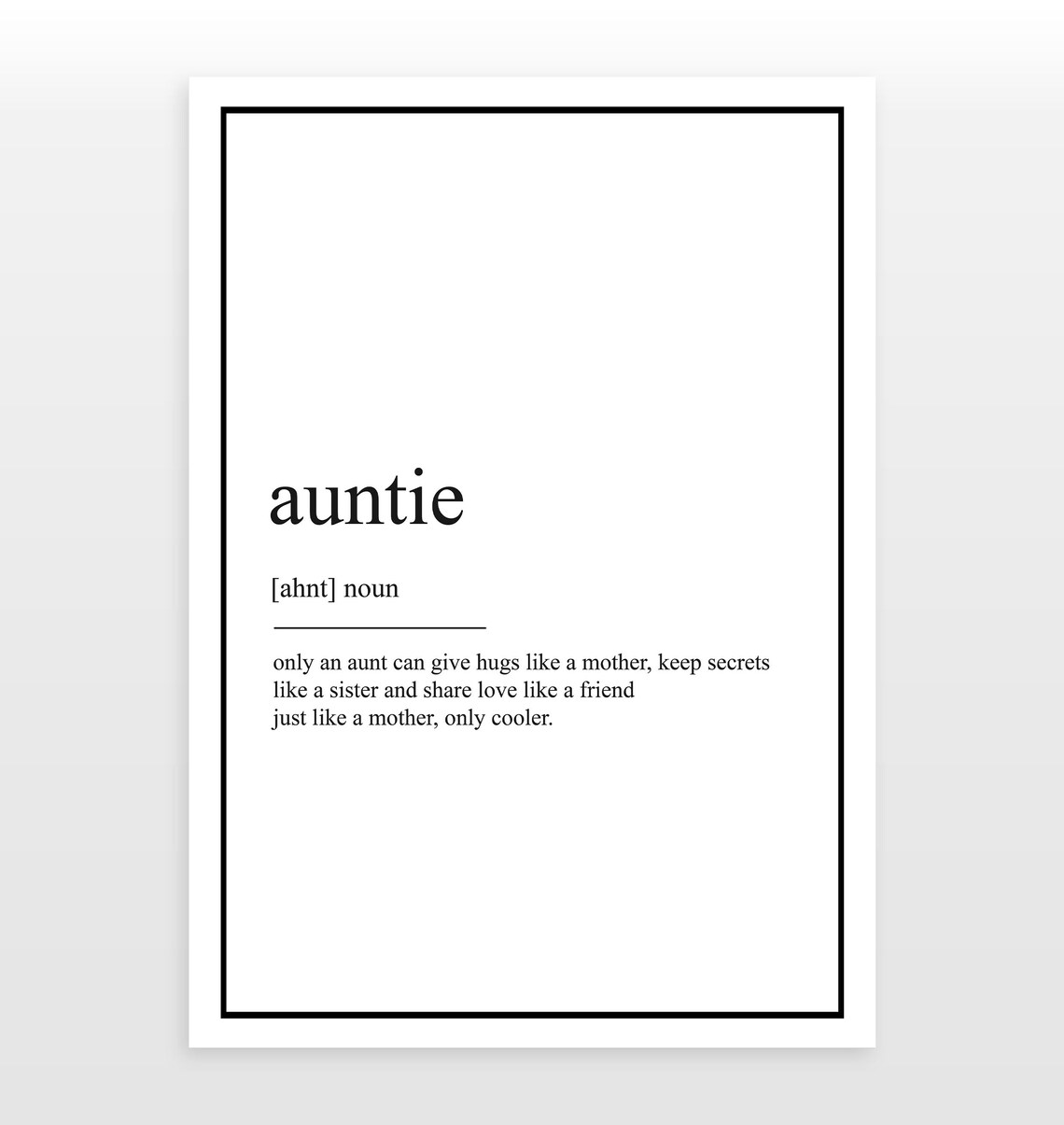 Auntie Definition Print | Etsy UK