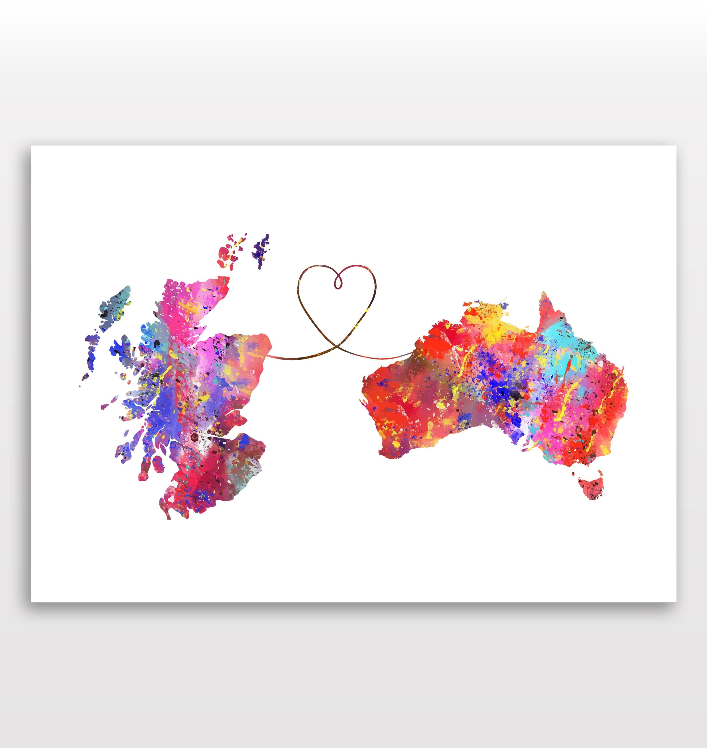 Scotland to Australia Travel Poster Watercolour Print - Etsy UK