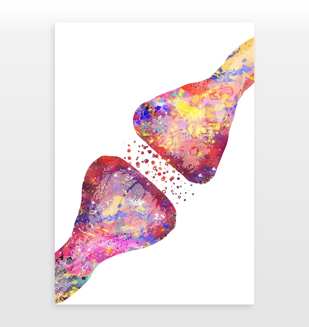 Brain Synapse Firing Poster - Brain Function Science Watercolour Print ...