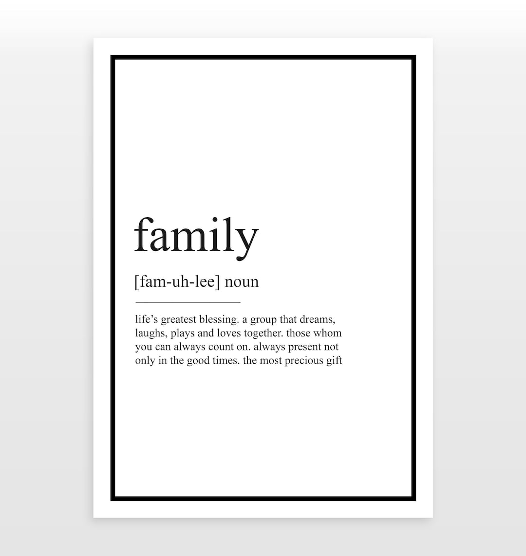 Family - Definition Print - Etsy
