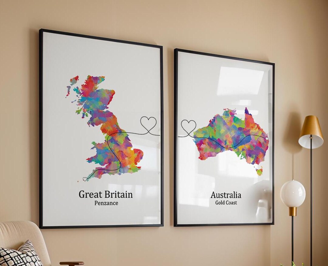 Personalised Map Print With Linked Locations | Custom Travel Adventures ...