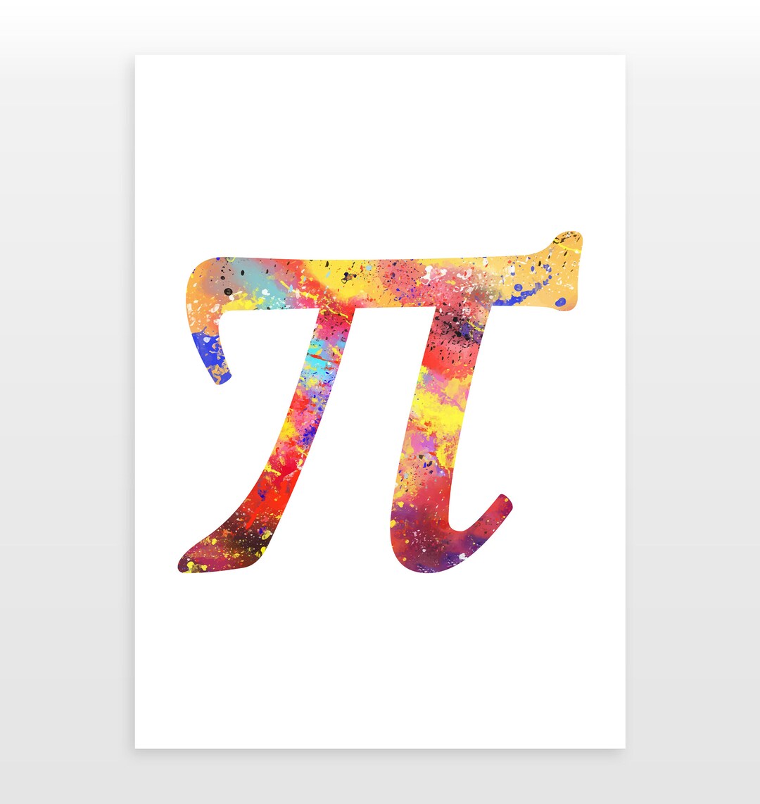 Pi Symbol Poster - π Print - Watercolour Print - Etsy