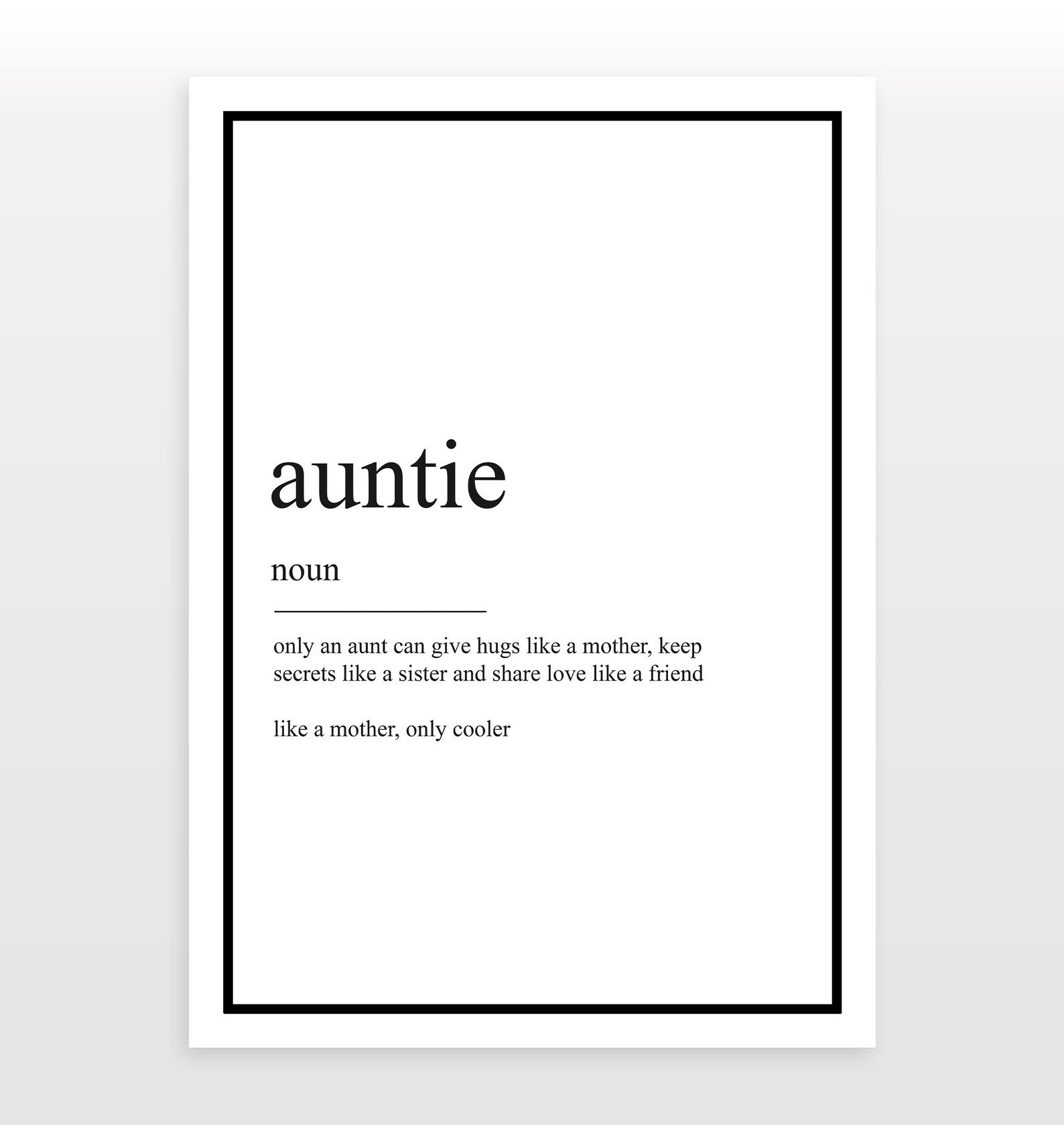 Auntie Definition Print - Etsy UK