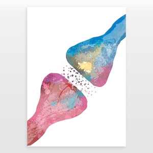 Brain Synapse Firing Poster - Brain Function Science Watercolour Print ...