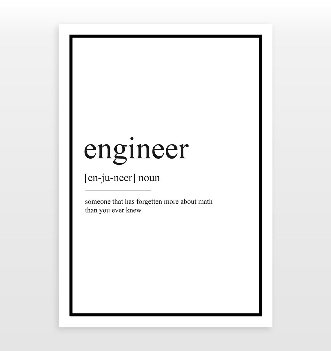 Engineer - Definition Print - Etsy