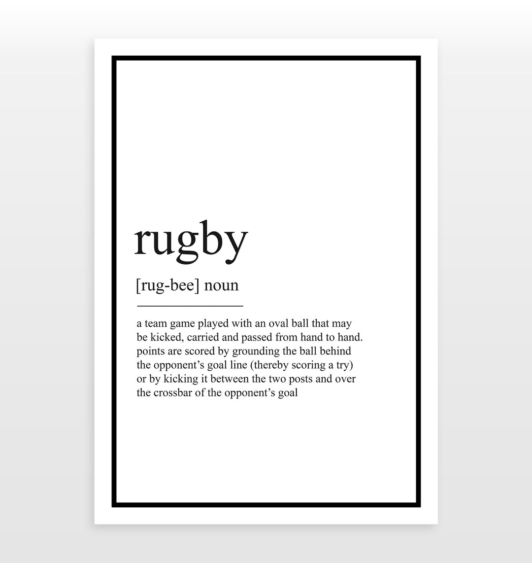 Rugby - Definition Print - Etsy