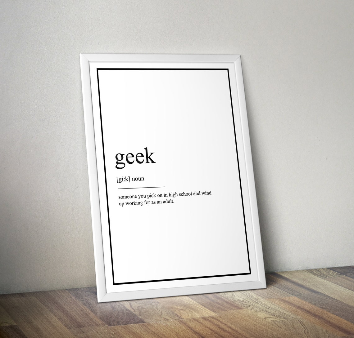 Geek Definition Print | Etsy