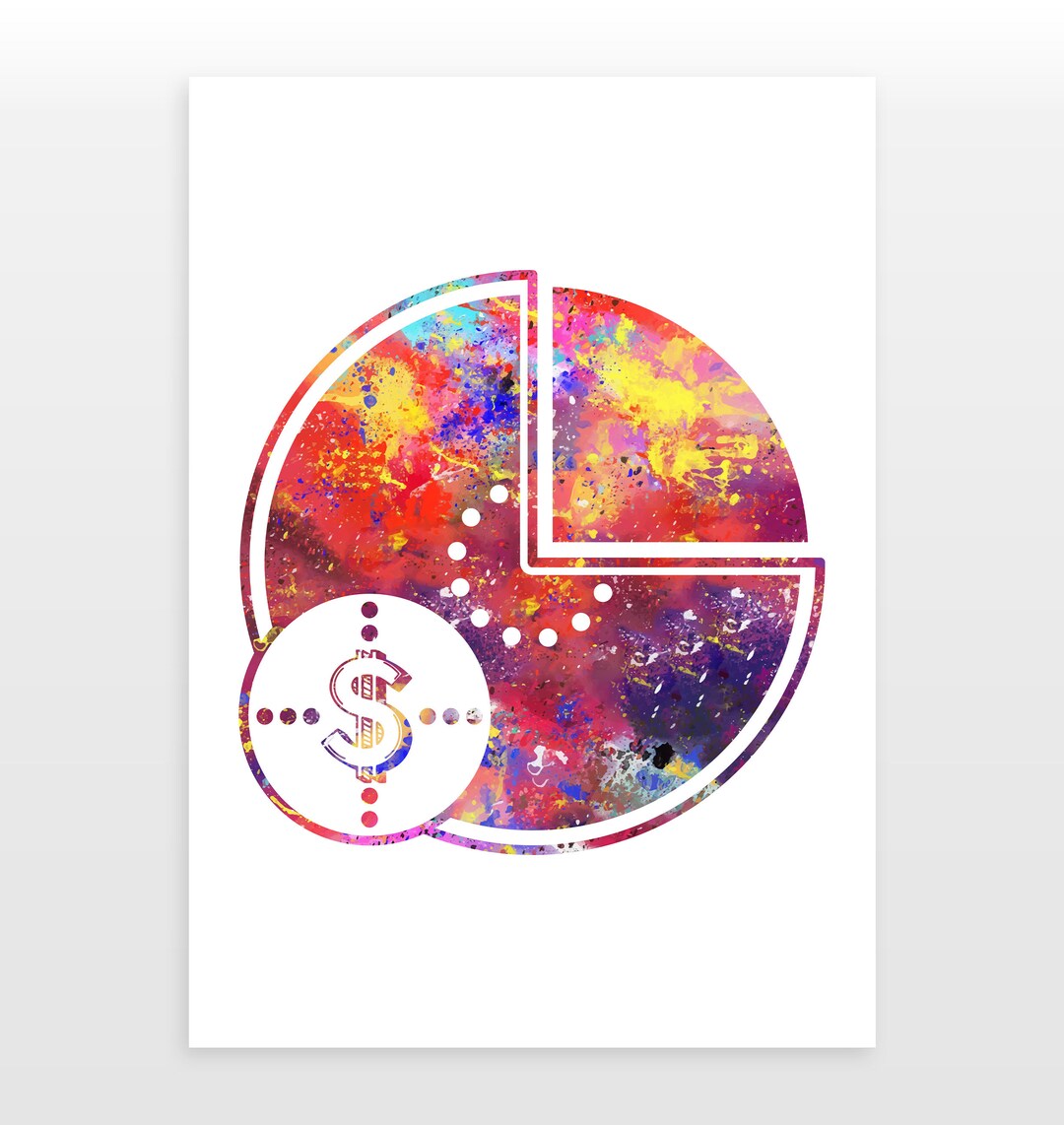 Pie Chart Poster - Mathematics Print - Watercolour Print - Etsy
