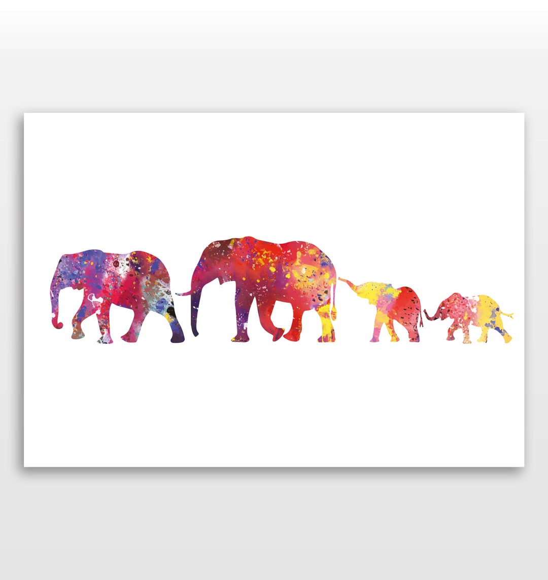 Water Colour Elephant Poster, Minimalist Elephant Print - Etsy