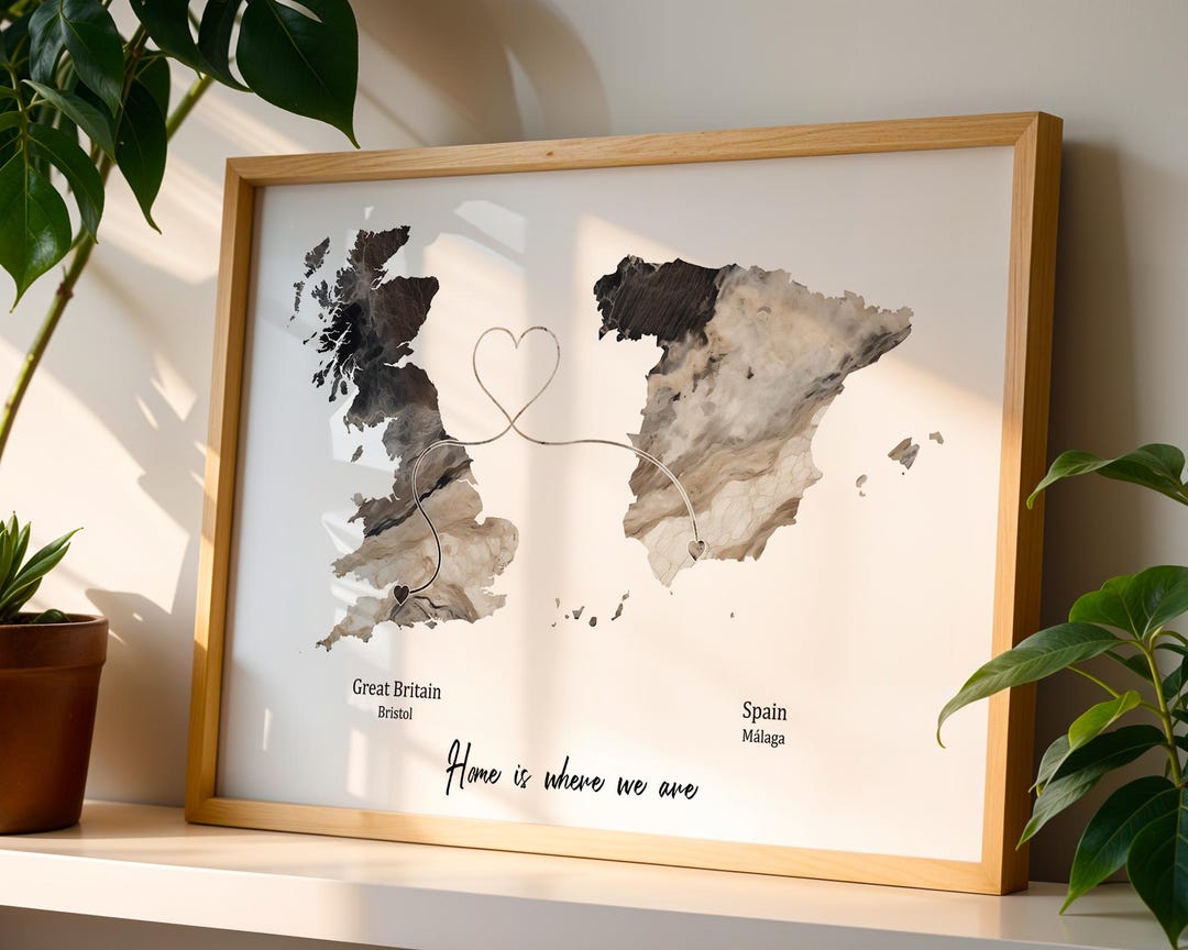 Personalised Map Print With Linked Locations | Custom Travel Adventures ...