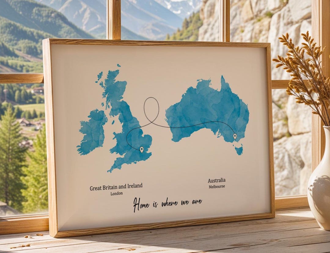 Personalised Map Print With Linked Locations | Custom Travel Adventures ...