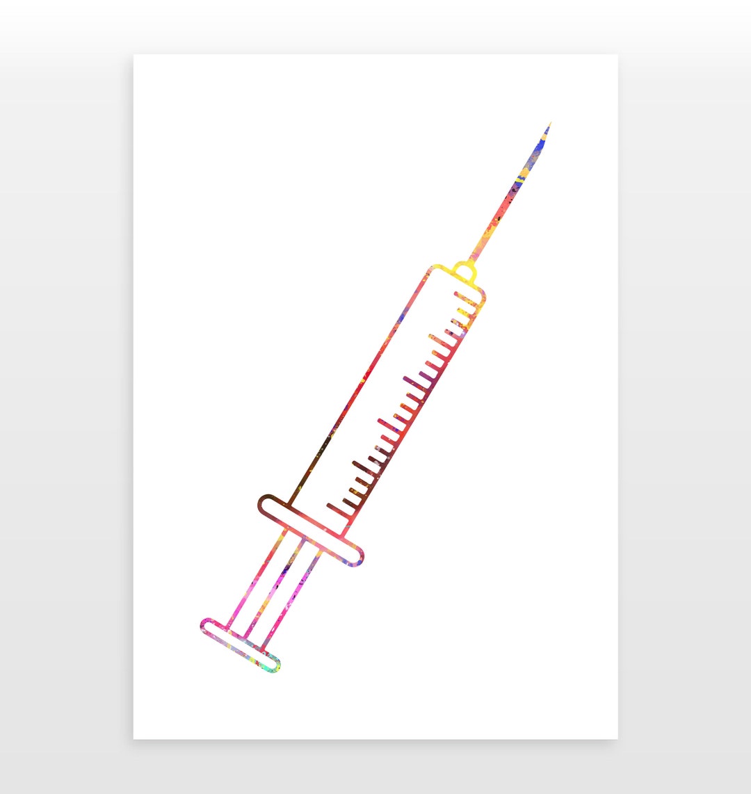 Syringe Poster - Surgical Equipment Print - Watercolour Print - Etsy