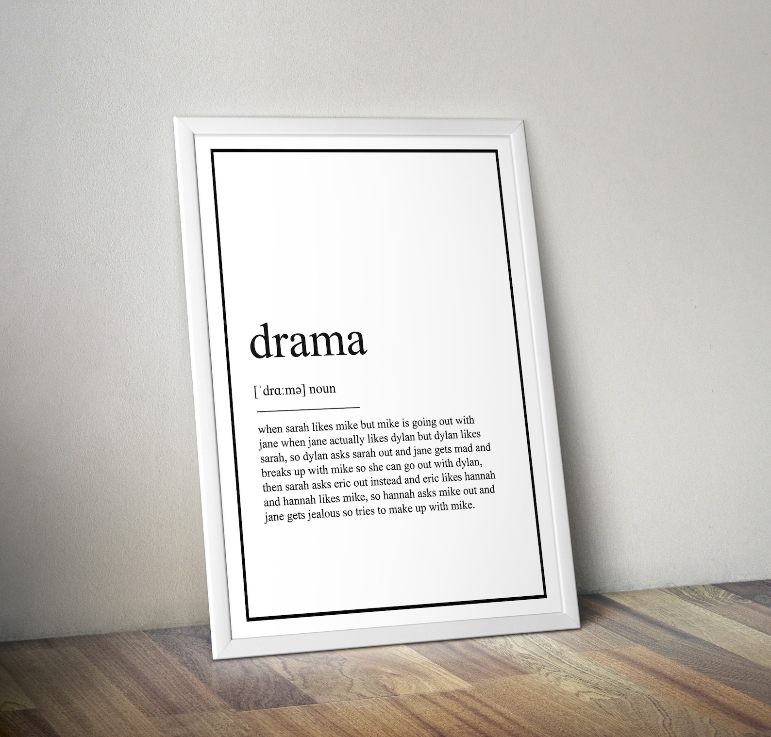 Drama Definition Print | Etsy