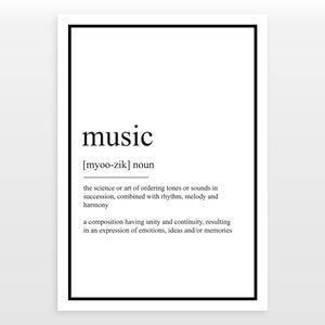 Music Definition Print - Etsy