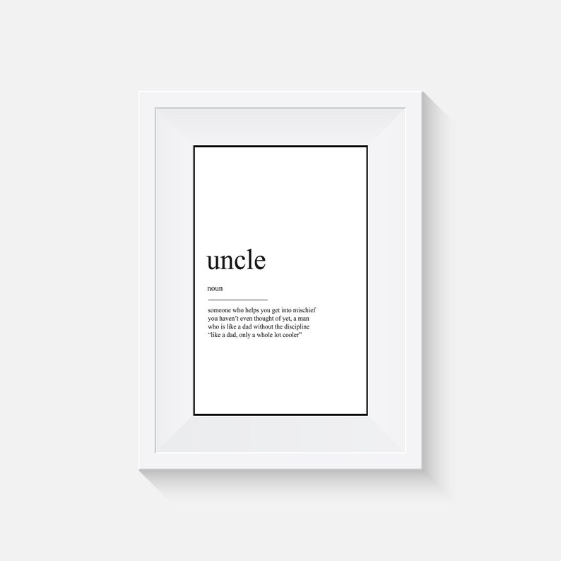 Uncle Definition Print | Etsy