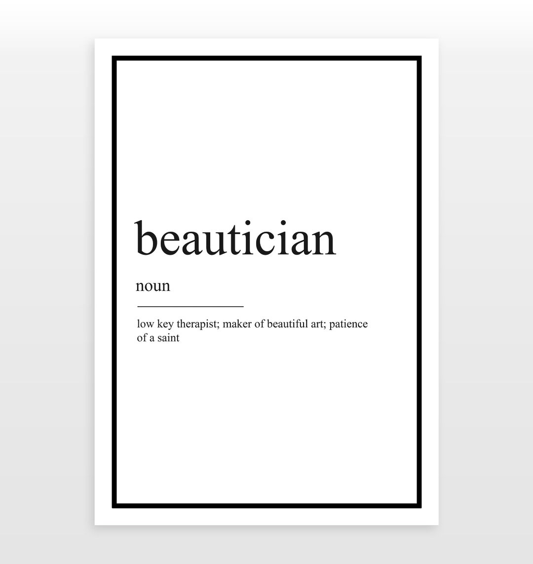 Beautician Definition Print - Etsy