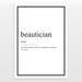 Beautician Definition Print - Etsy