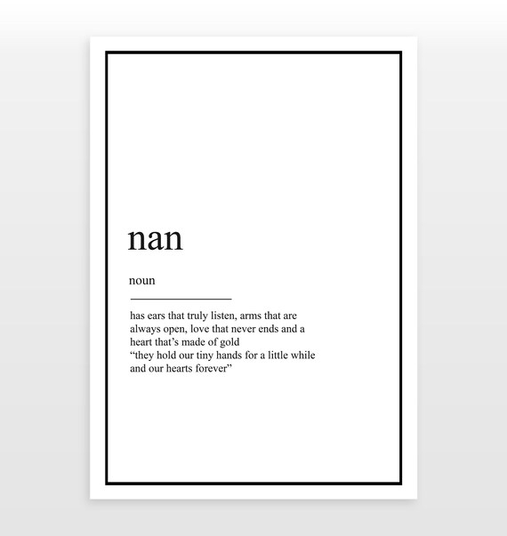 Nan Definition Print Poster | Etsy Ireland