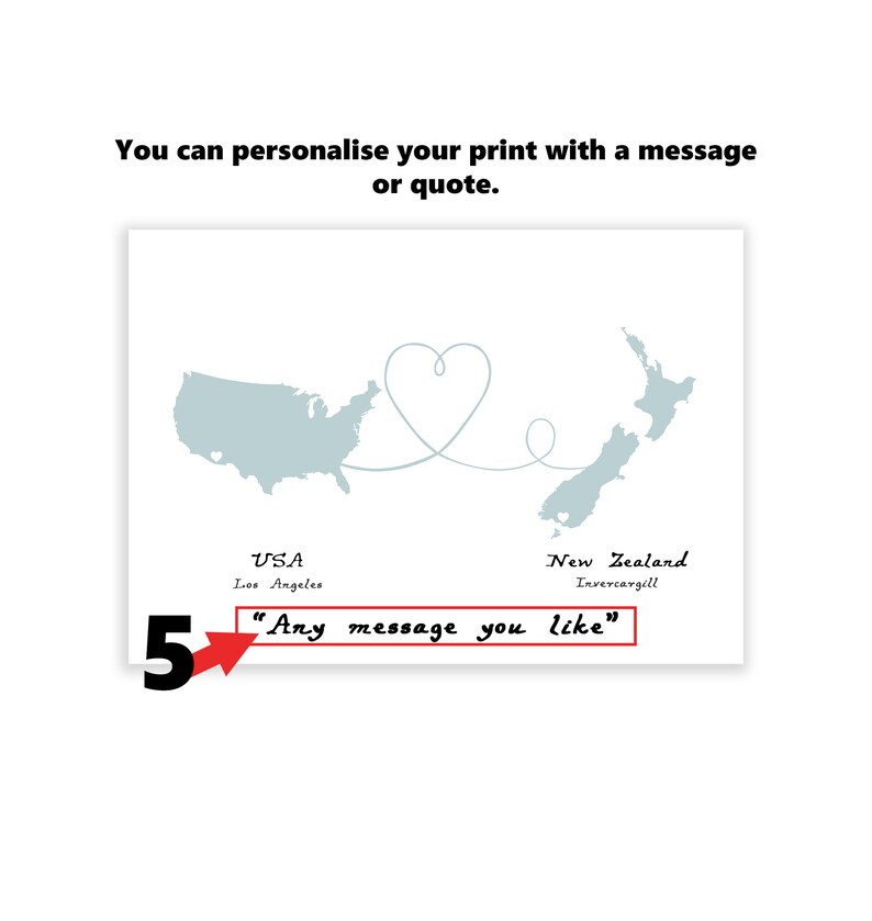 Personalised Map Print Any Two Countries Custom Map Art - Etsy