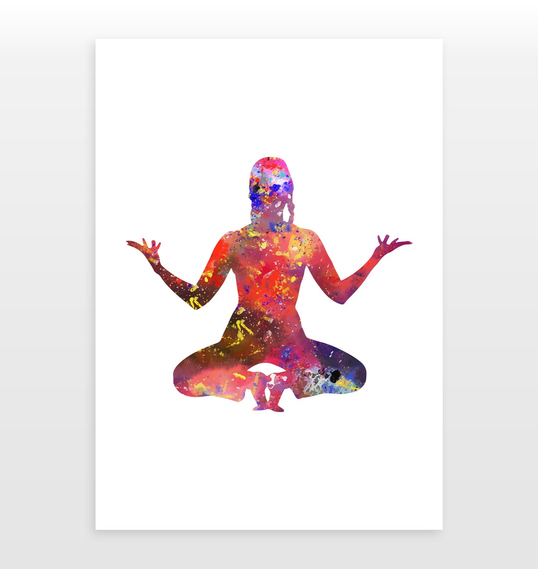Meditation Poster - Meditation Print - Watercolour Print - Etsy