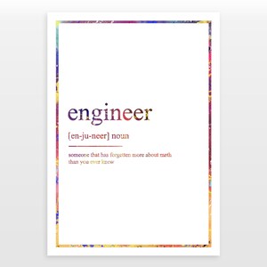 Engineer - Definition Print - Etsy