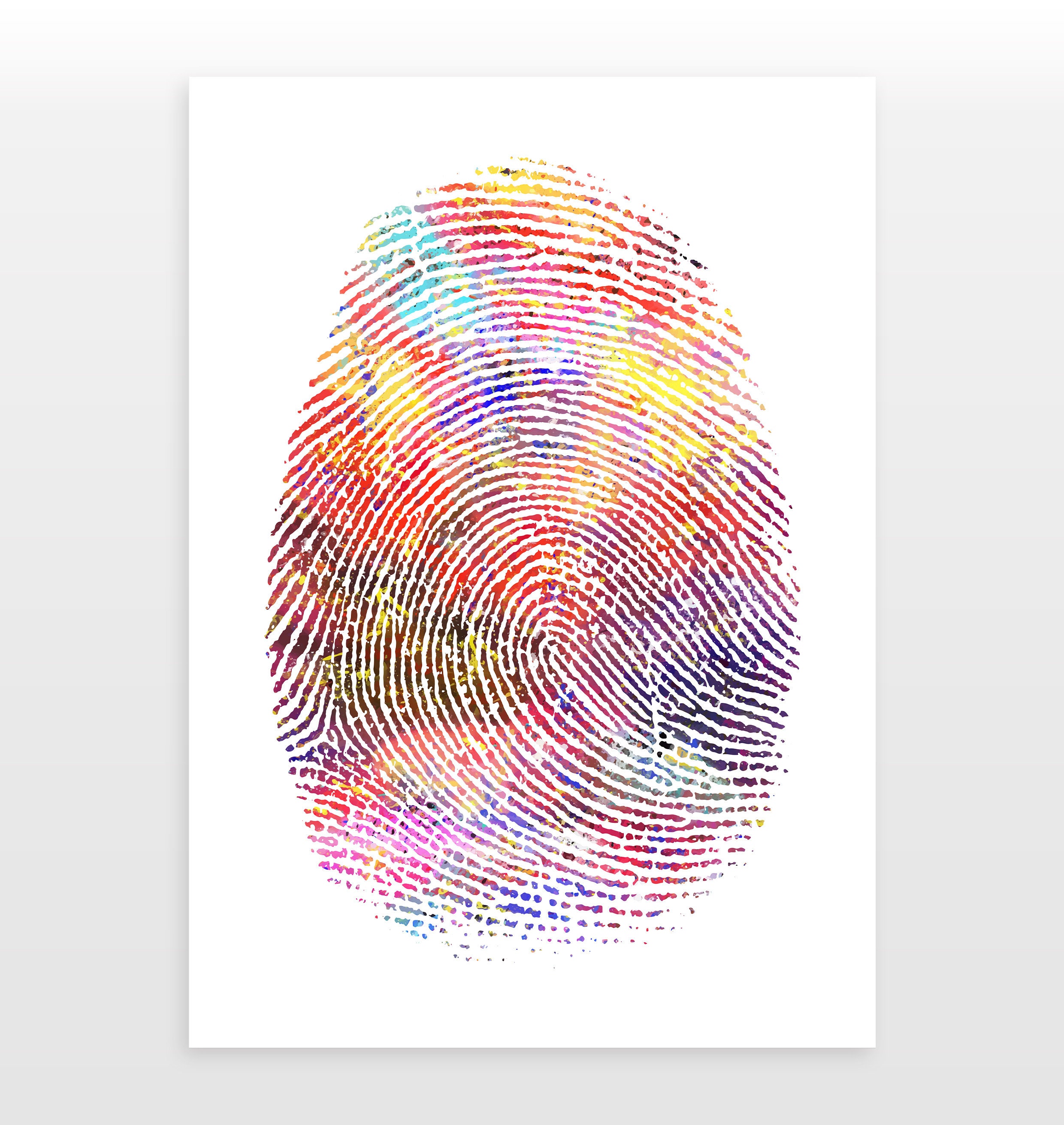 Finger Print Poster - Dactylography Print - Watercolour Print - Etsy