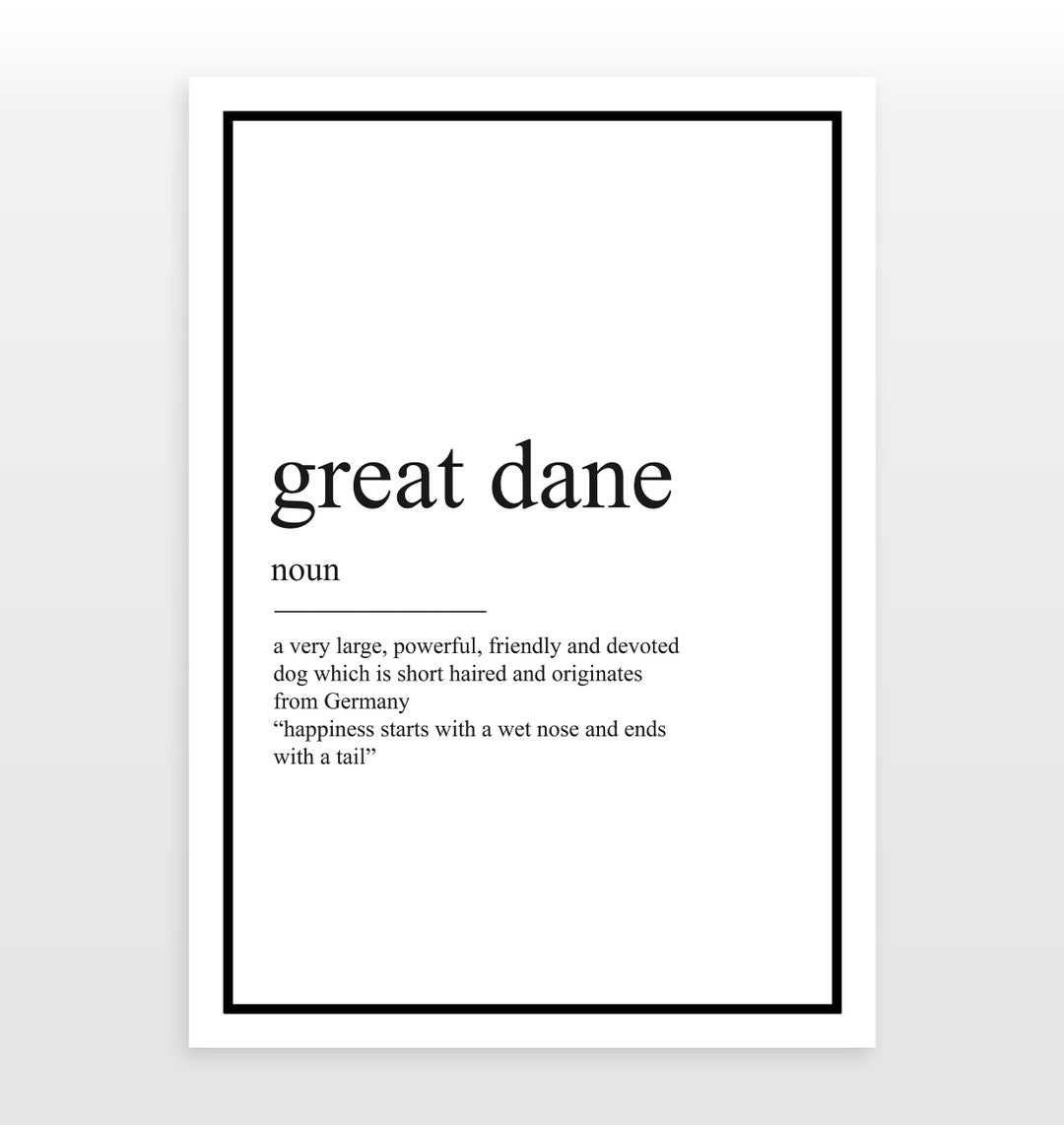 Great Dane Definition Print - Etsy