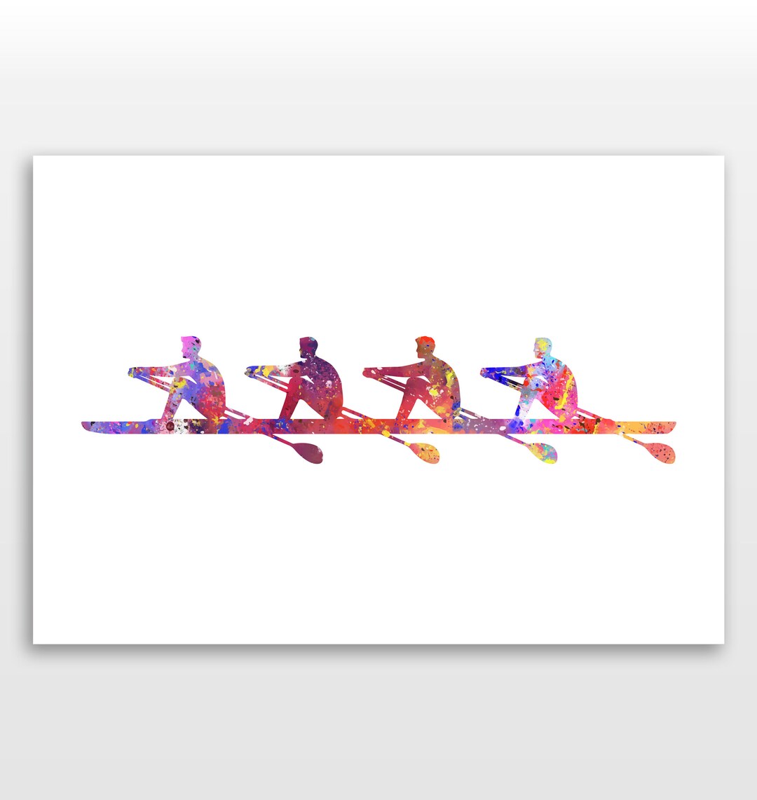 Rowing Poster - Rowing Team Print - Watercolour Print - Etsy