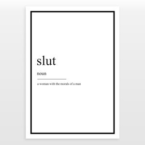 Slut Definition Print - Etsy