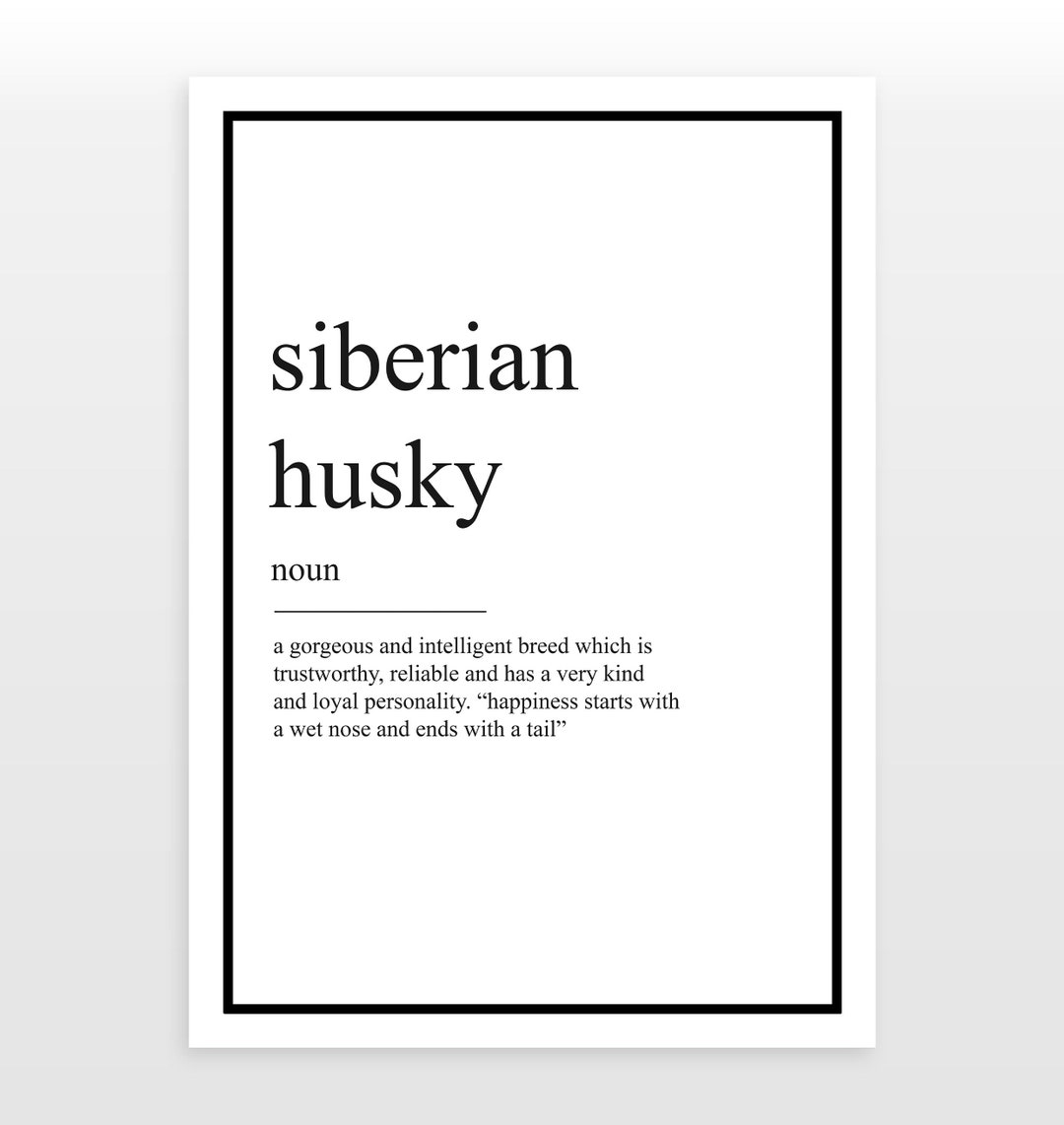 Siberian Husky Poster Definition Print 1 - Etsy