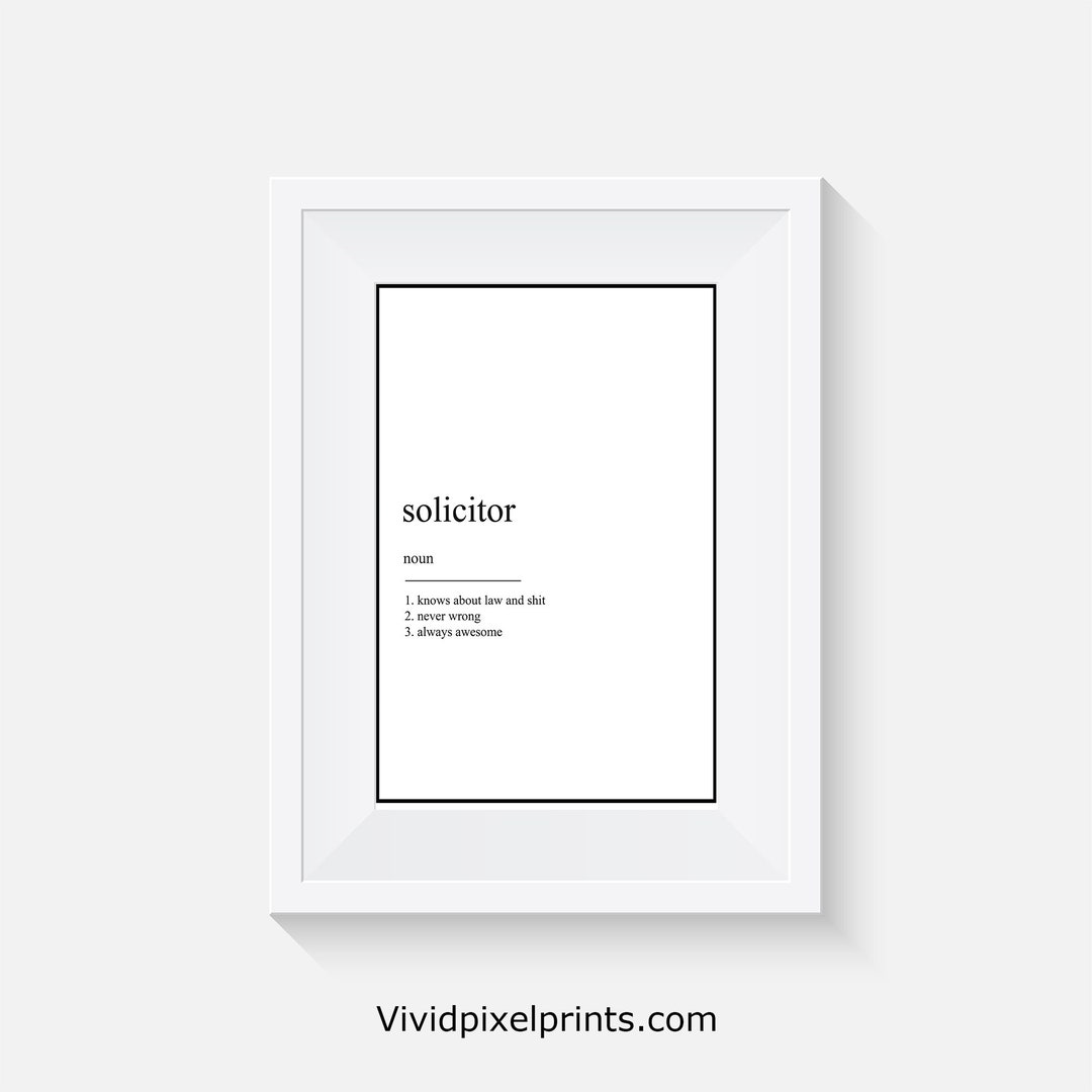 Solicitor Definition Print - Etsy UK