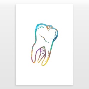 Molar Tooth Poster - Dental Print - Watercolour Print - Etsy