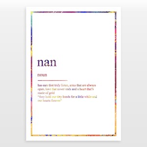 Nan - Definition Print - Poster - Etsy UK